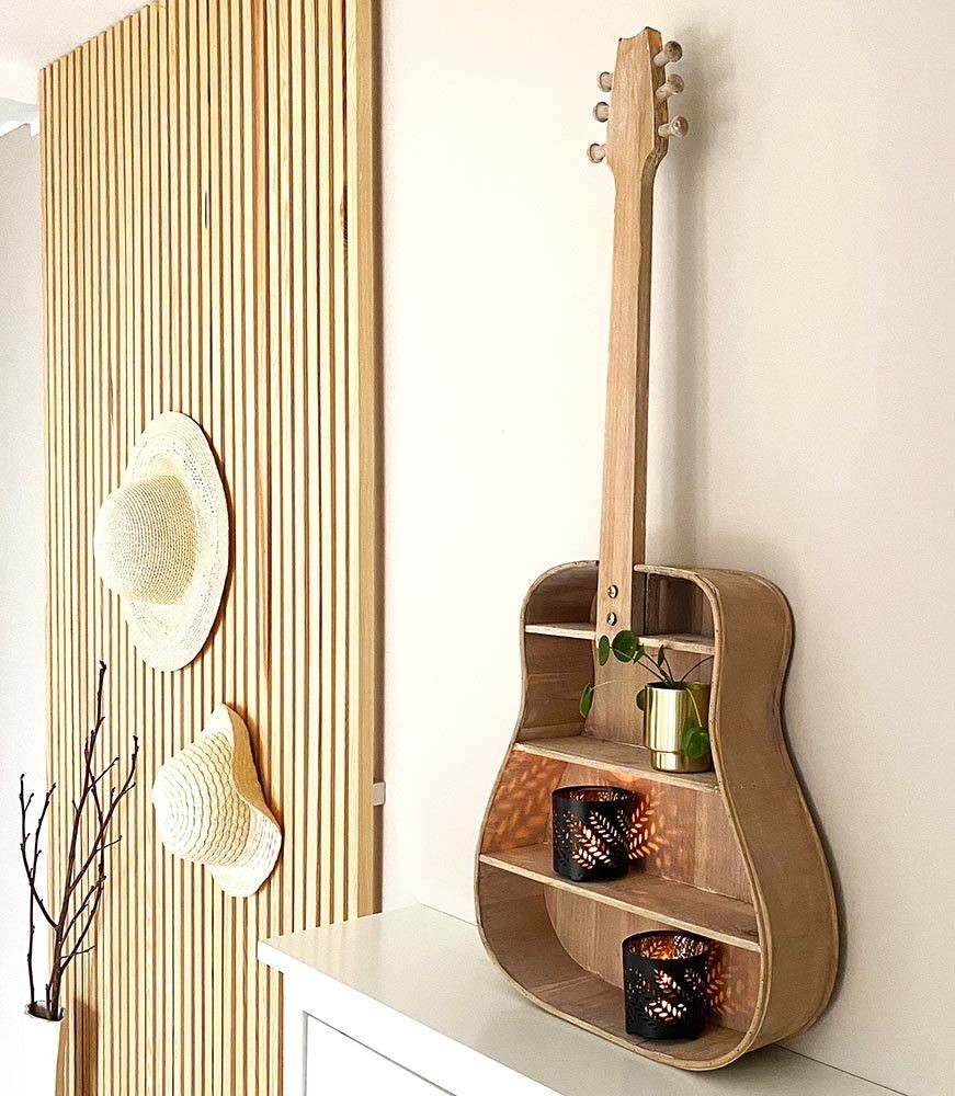 Gitarrenregal Wandregal Holz Gitarre Musikregal Originelles Regal H ...
